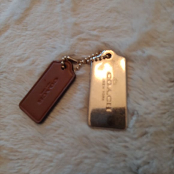 Coach | Accessories | Coach Metal Tag And Leather Tag On Chain | Poshmark